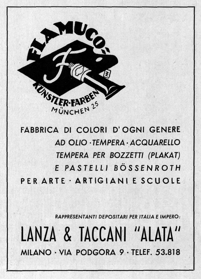 Pubblicità colori Flamuco - Kunstler Farben - Archivio Fondazione Fiera ...