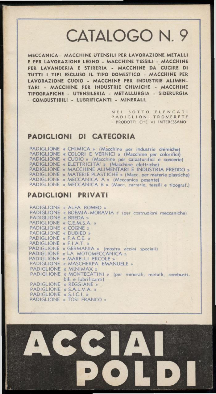 Catalogo ufficiale della Fiera Campionaria Internazionale di Milano 1941 - Catalogo 9 - Archivio ...